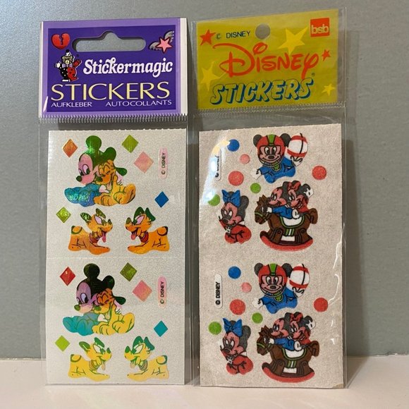 Other | Stickermagic Disney Babies Pearl Fuzzy Stickers Mickey Mouse ...